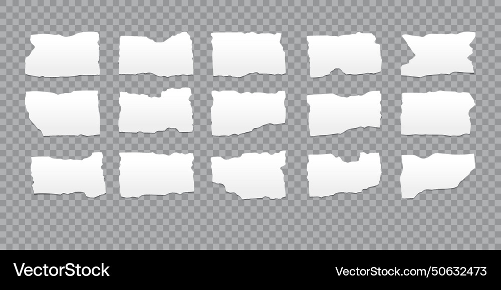 Set of ripped torn papers Royalty Free Vector Image