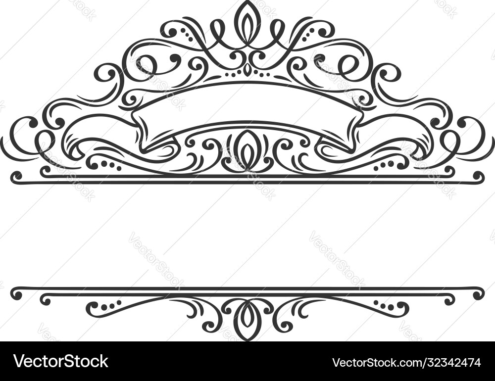 Calligraphic design frame Royalty Free Vector Image