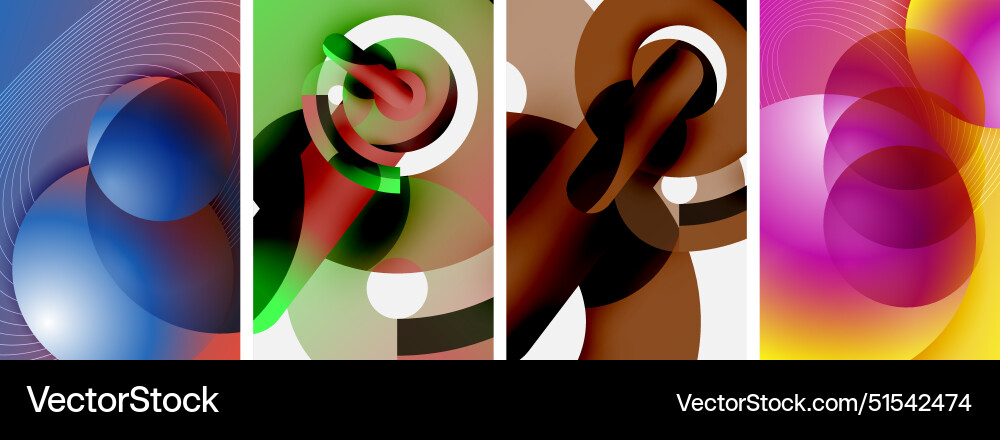 Circle geometric abstract posters Royalty Free Vector Image