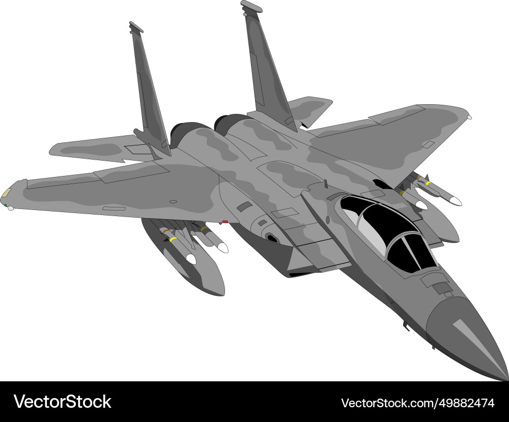 F 15c air superiority fighter drawing Royalty Free Vector