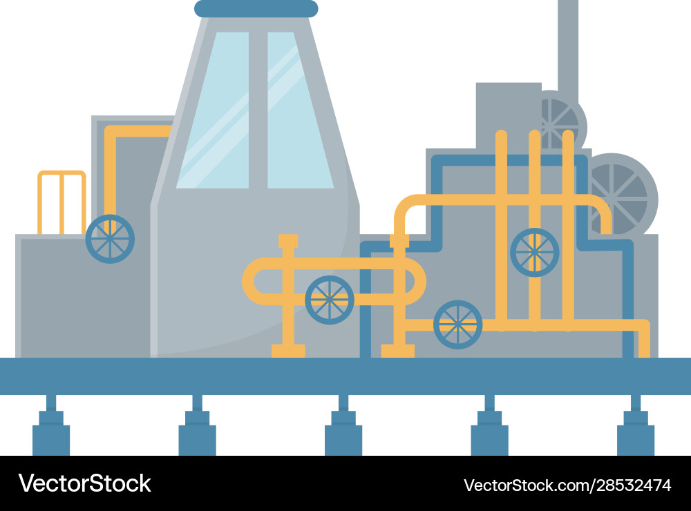 Fracking tank production pipeline process Vector Image