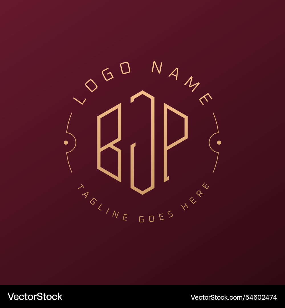 Luxury bjp logo design elegant letter bjp Vector Image