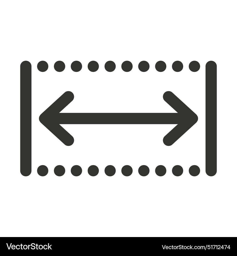 Measurement ruler icon user interface width Vector Image