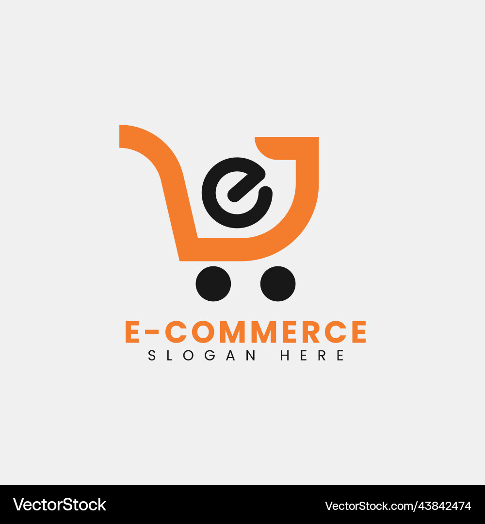 Modern ecommerce online shop store logo design Vector Image