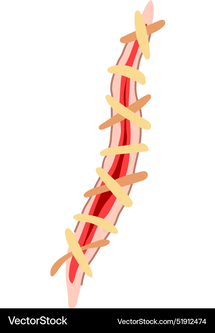 Needle suture cartoon Royalty Free Vector Image