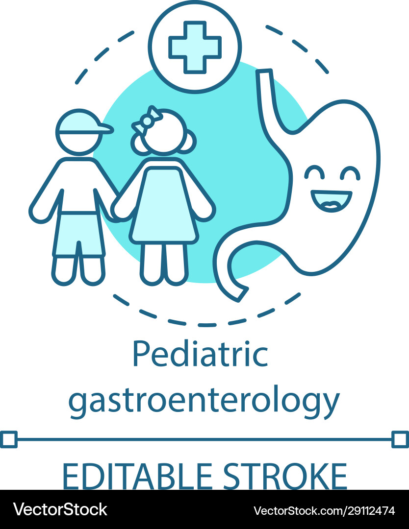 Pediatric gastroenterology concept icon Royalty Free Vector