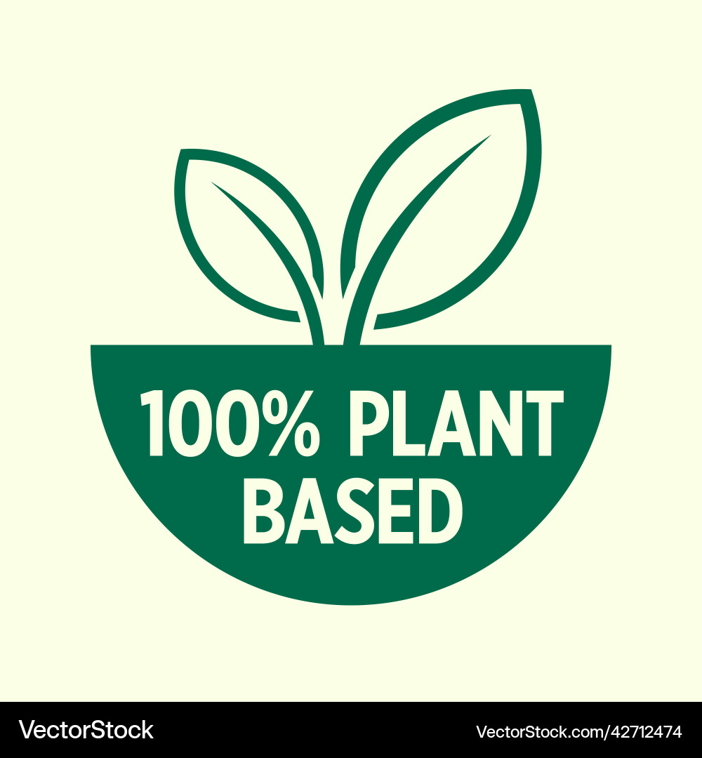 Plant based icon badge stamp Royalty Free Vector Image