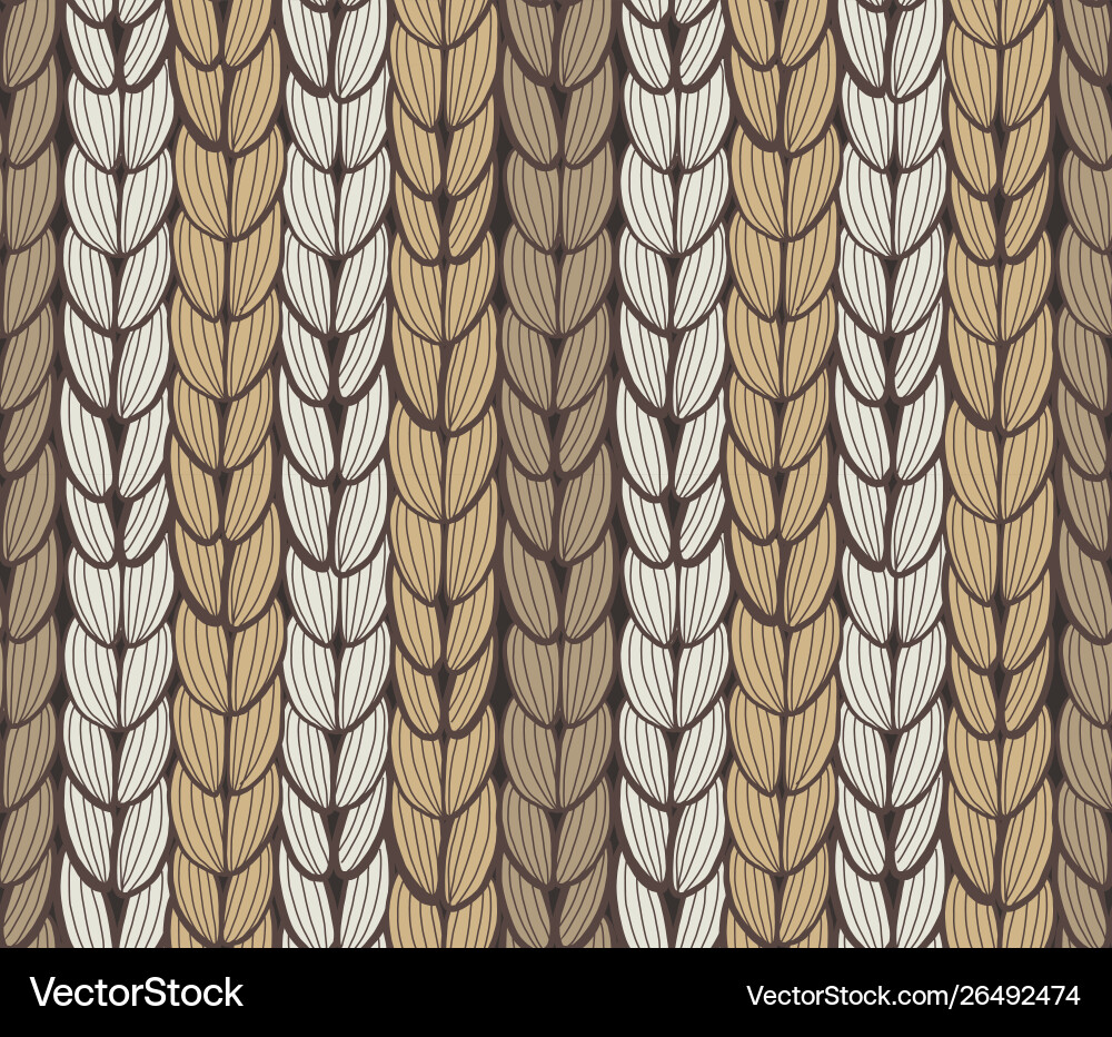 Seamless Knit Pattern - Pigtail Texture Royalty Free Vector