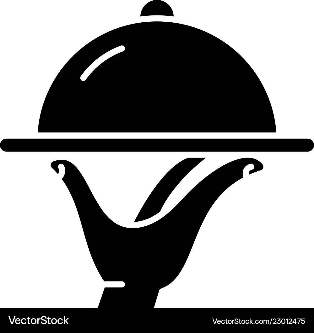 Catering black icon sign on isolated Royalty Free Vector