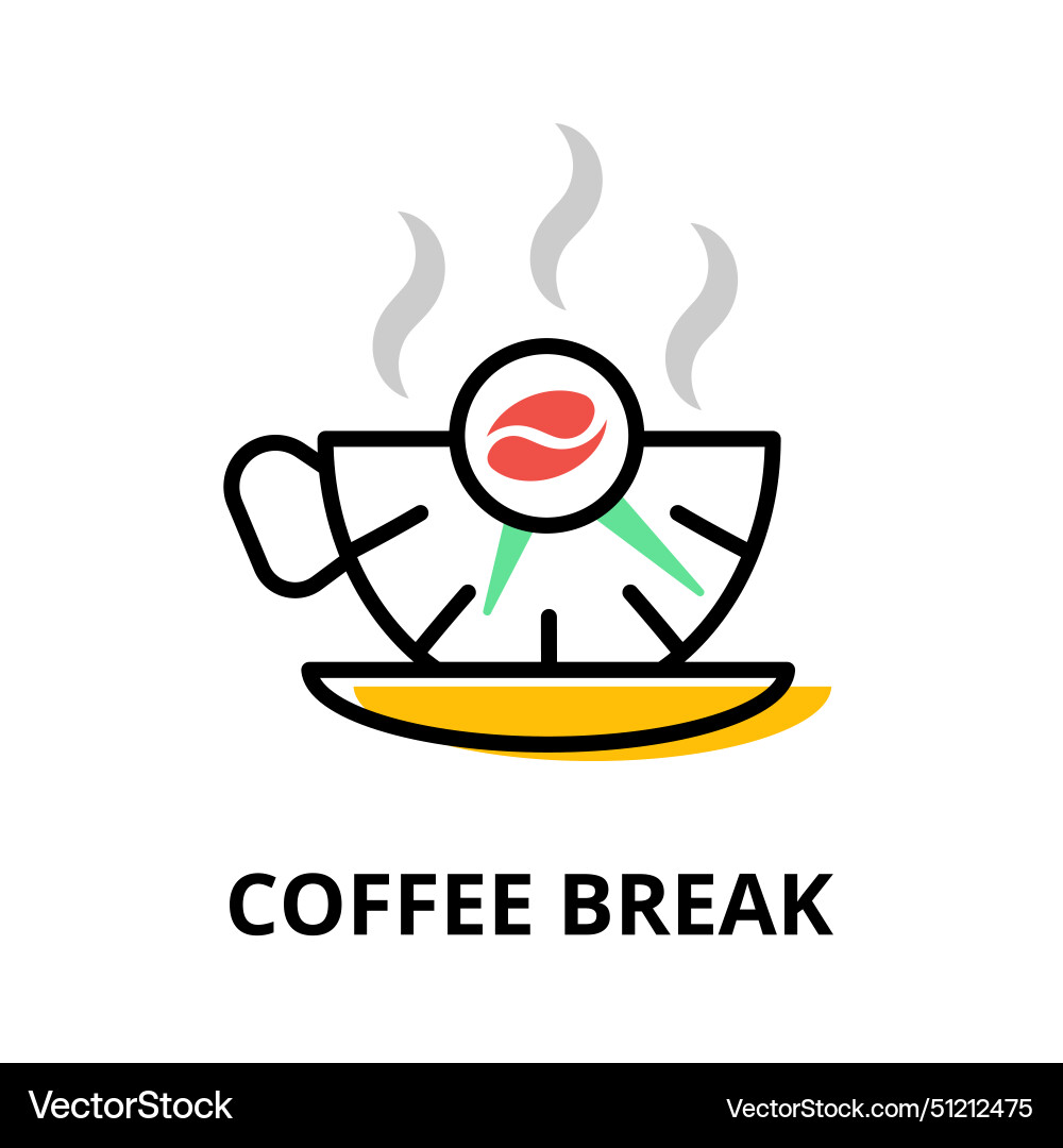 Concept of coffee break icon flat line design Vector Image