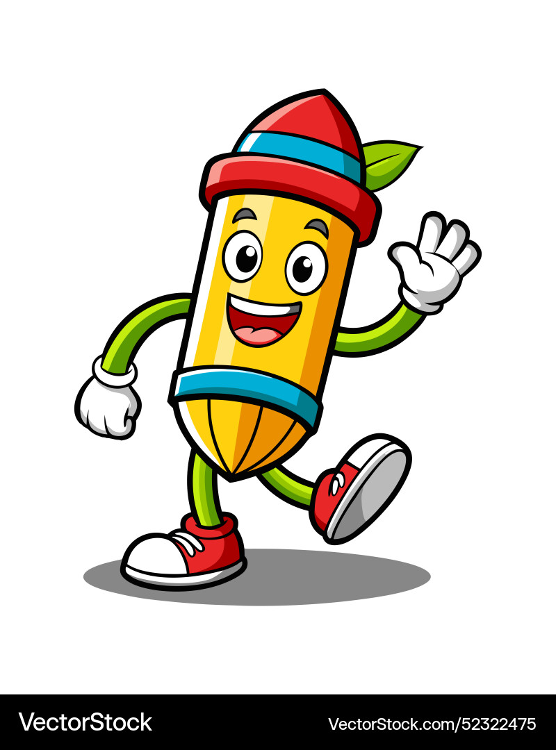 Cute pencil mascot art Royalty Free Vector Image