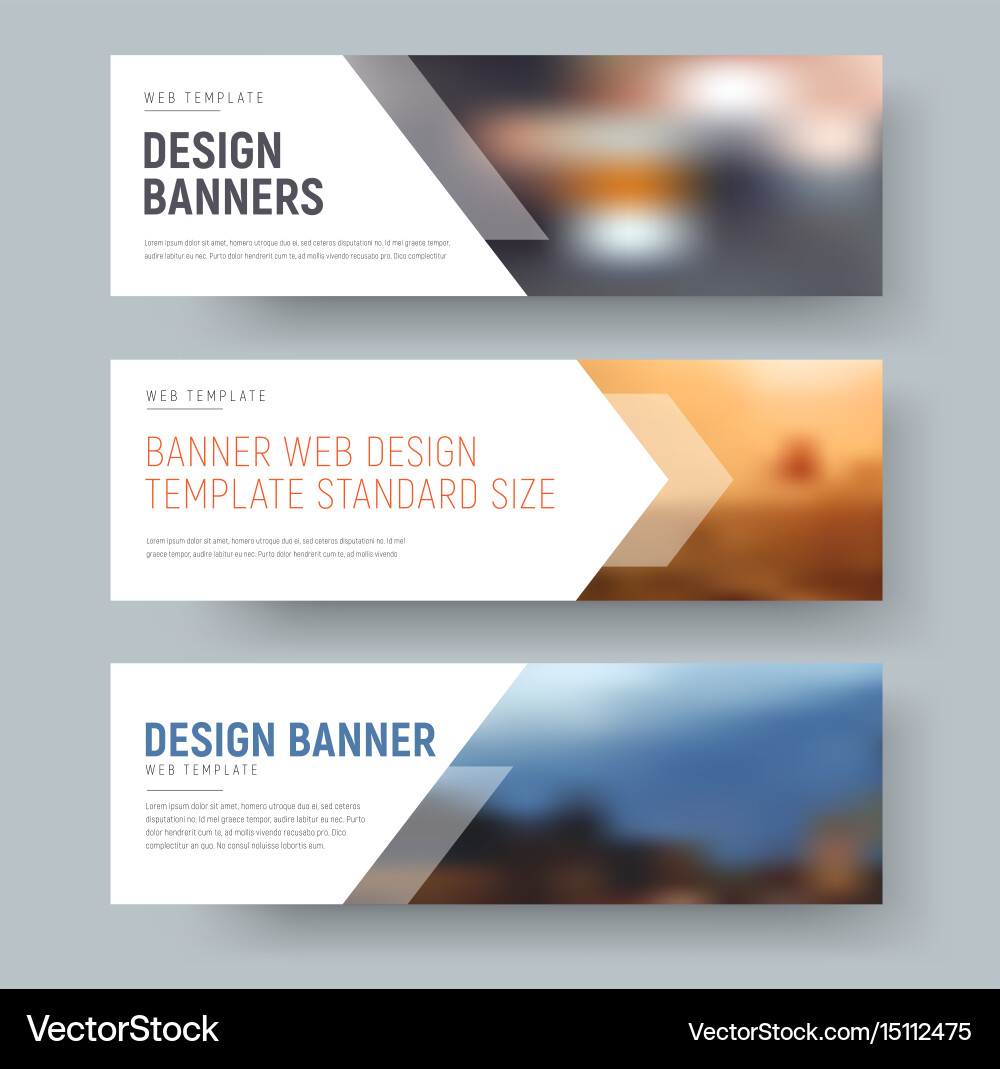Design standard horizontal web banners Royalty Free Vector