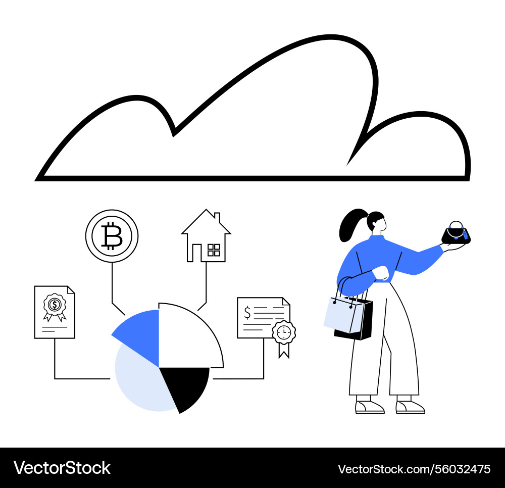 Digital asset management and financial Royalty Free Vector