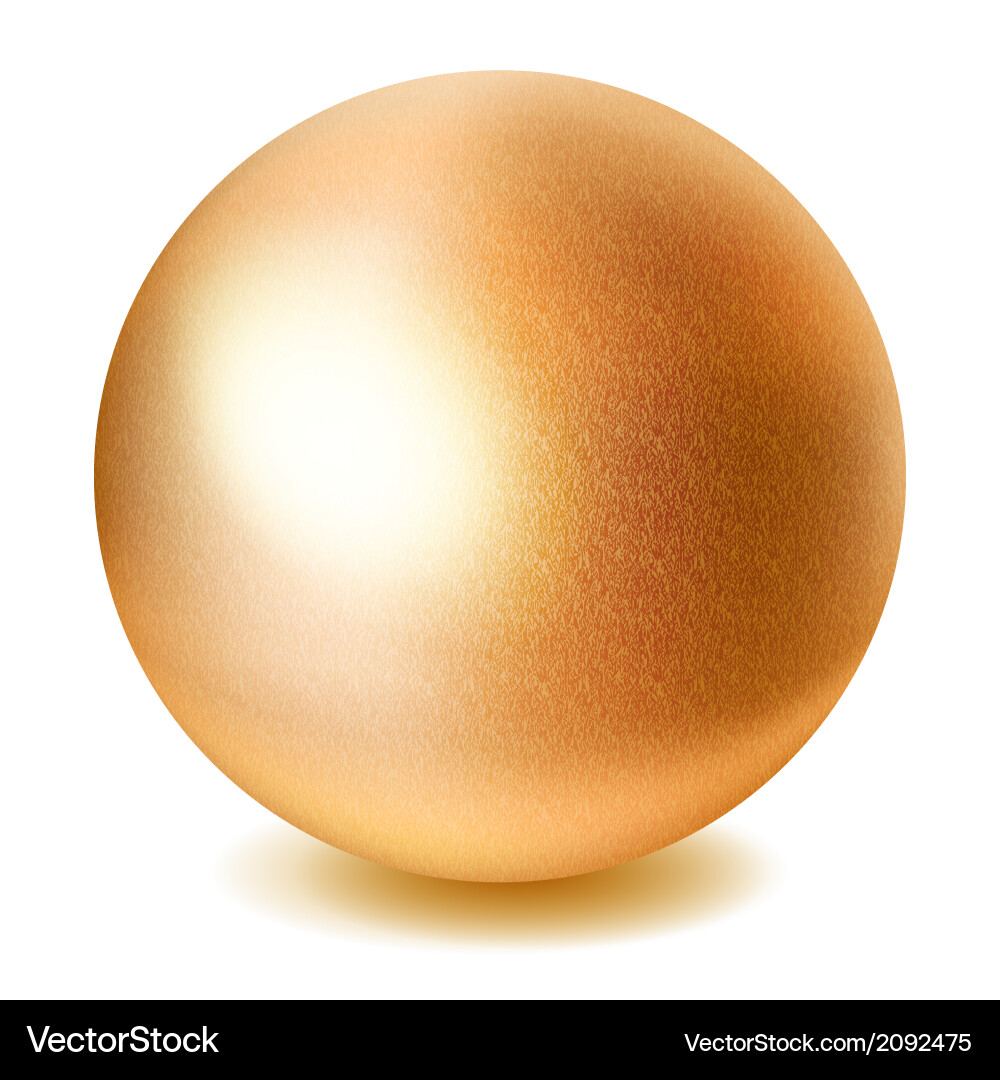 Golden Sphere with Reflection Royalty Free Vector Image