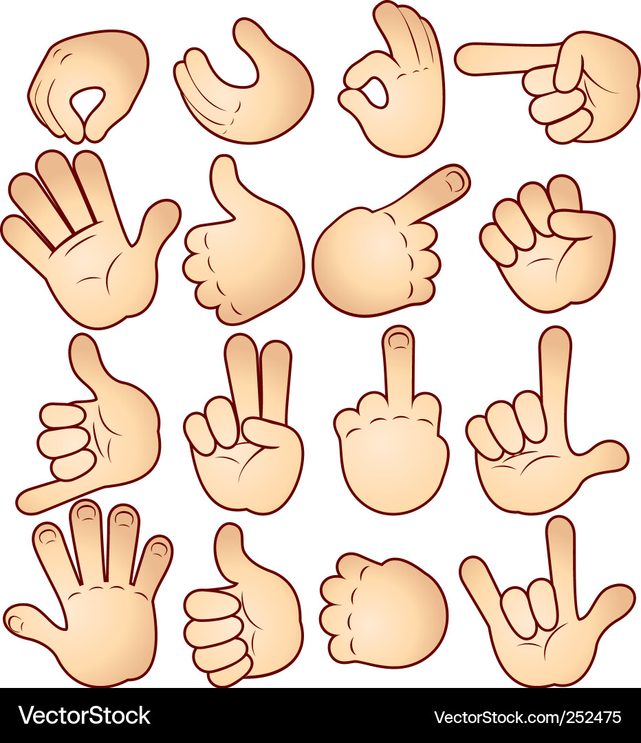 Hand signals Royalty Free Vector Image - VectorStock