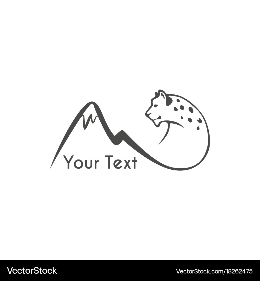 Leaping snow leopard logo sign emblem Royalty Free Vector