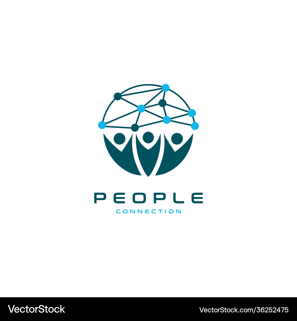 People connection logo design Royalty Free Vector Image