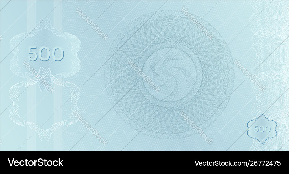 Silver Banknote 500 - Guilloche Pattern Royalty Free Vector