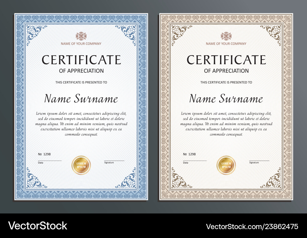 Template certificate gift voucher coupon frame Vector Image