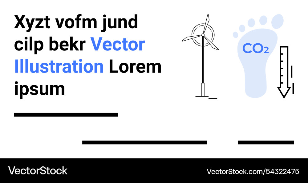 Wind turbine and carbon footprint elements Vector Image