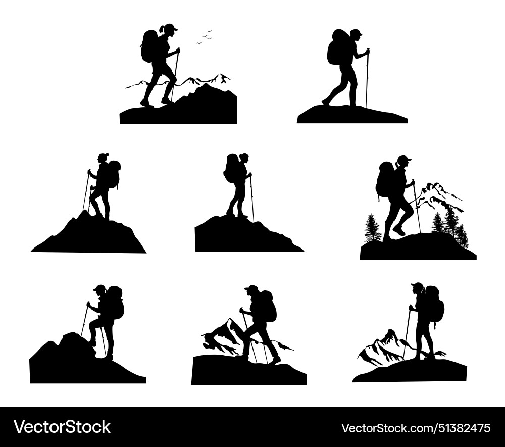 Woman climbing on mountain Royalty Free Vector Image