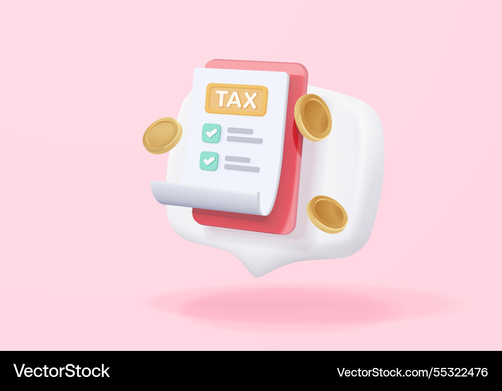 3d tax statistic and wealth management Royalty Free Vector
