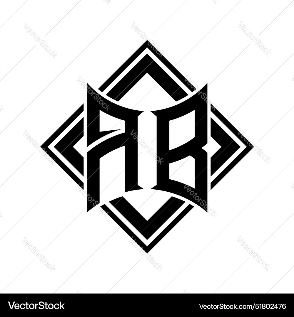 Ab letter logo with abstract shield shape Vector Image