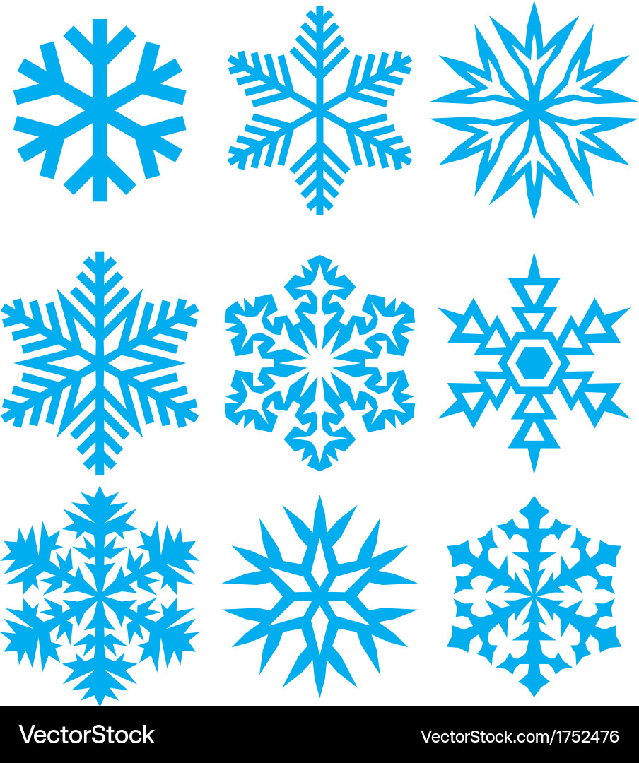Collection of snowflakes Royalty Free Vector Image