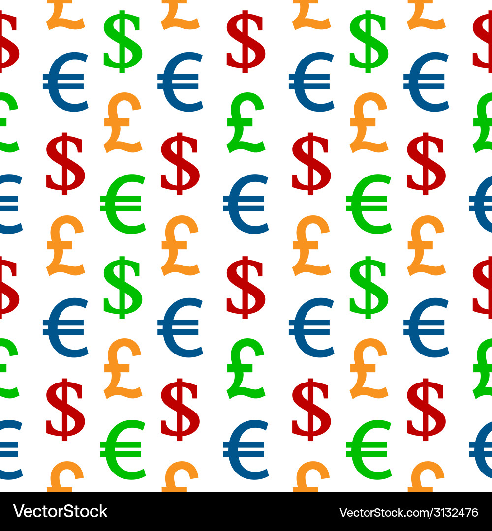 Currency symbols seamless pattern Royalty Free Vector Image