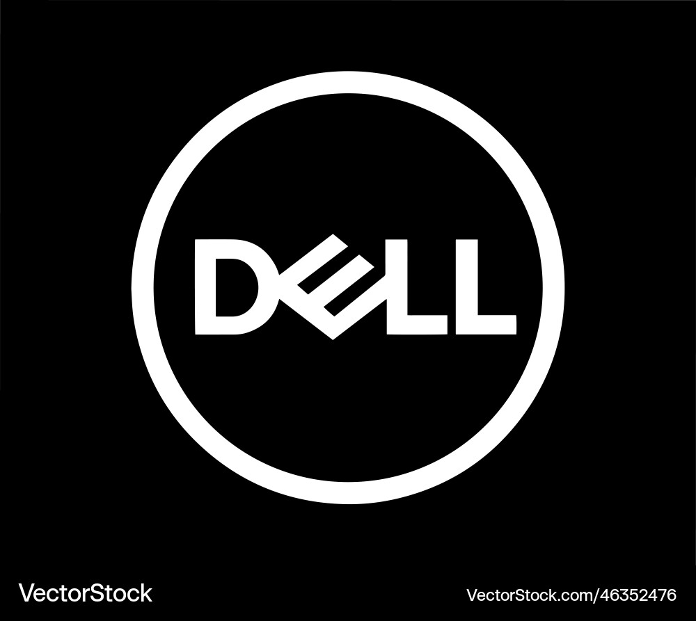 Dell logo brand computer symbol white design Vector Image
