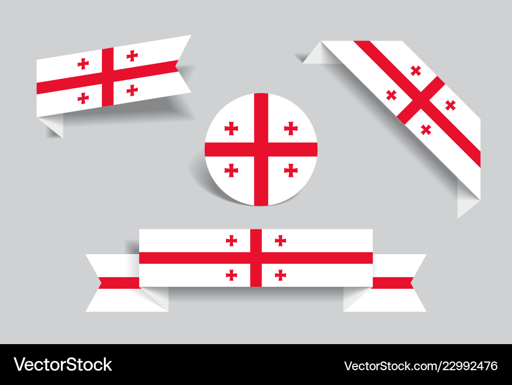 Georgian flag stickers and labels Royalty Free Vector Image
