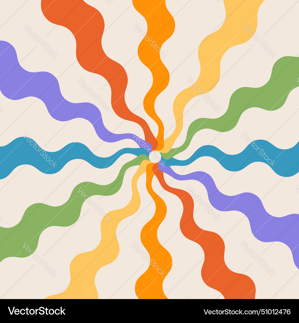 Groovy abstract rainbow swirl background with wavy