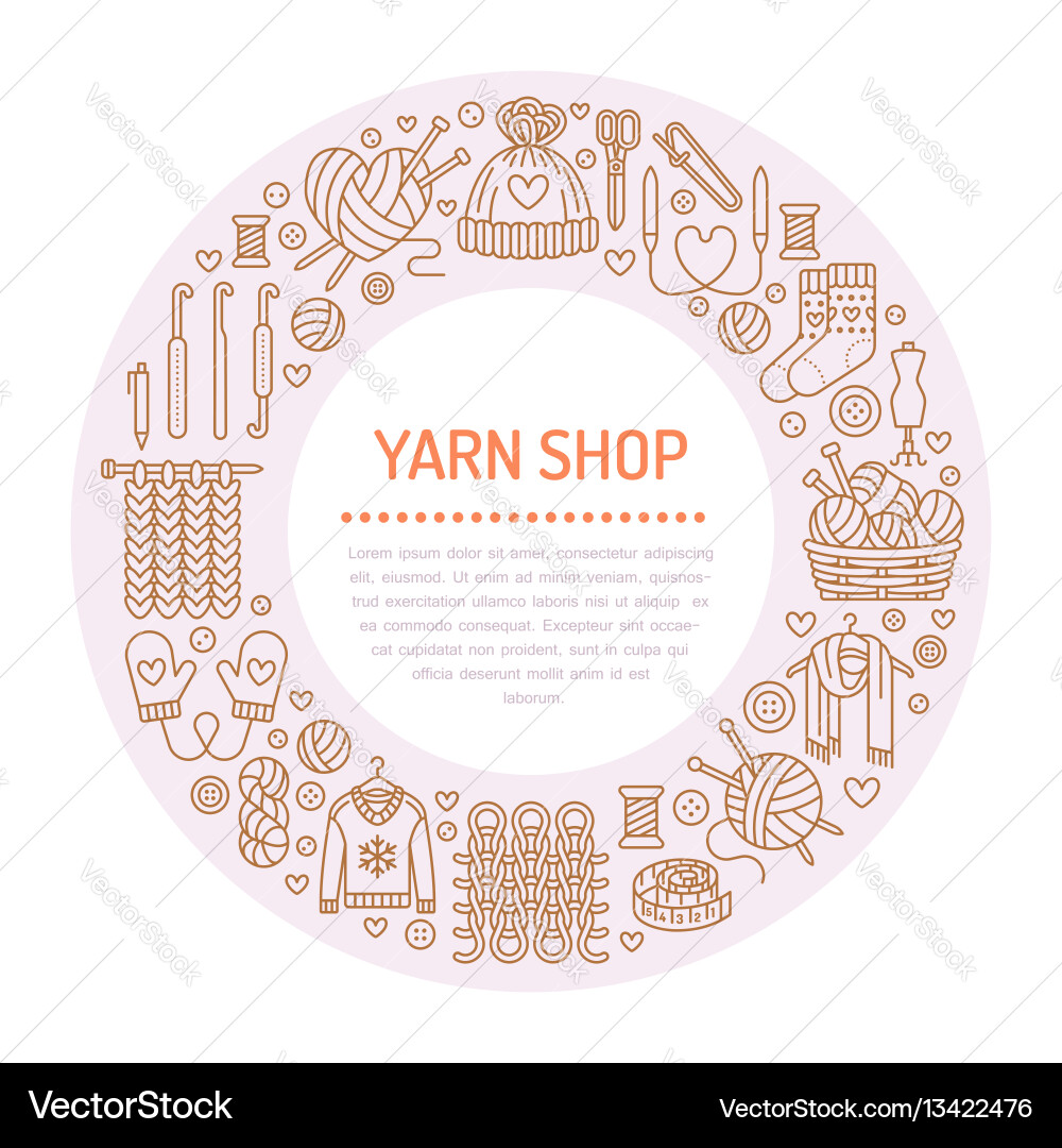 Handmade Knitting & Crochet Banner Royalty Free Vector