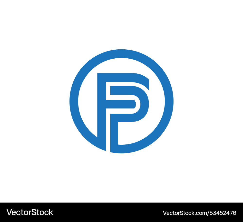 Initial fp letter logo design Royalty Free Vector Image