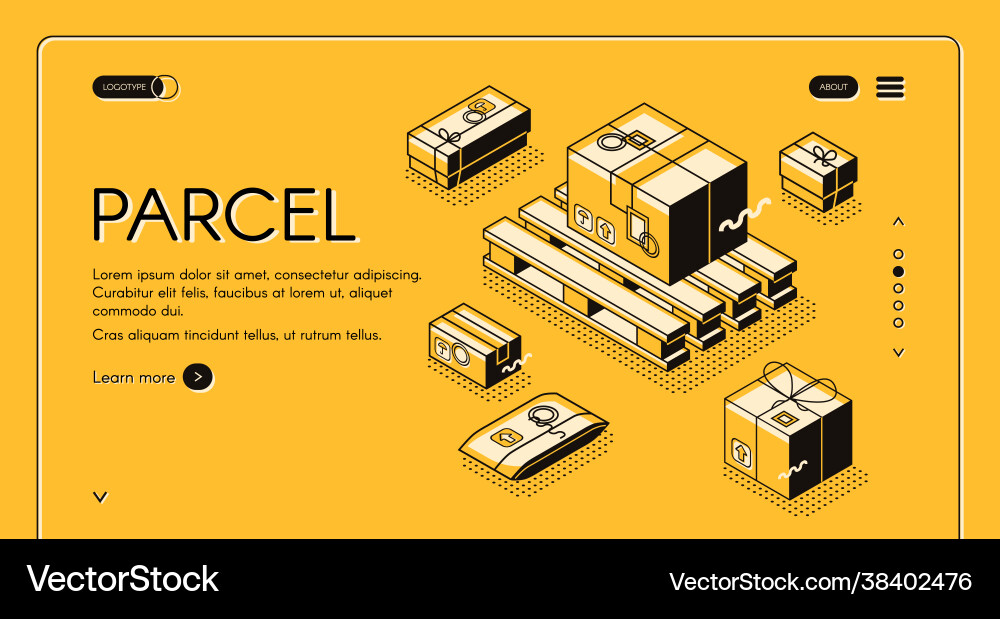 Parcel mail logistics delivery Royalty Free Vector Image