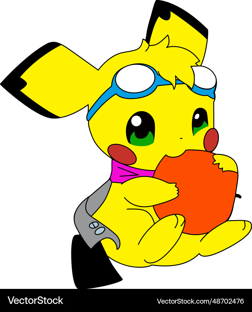 Pokemon and apple design Royalty Free Vector Image