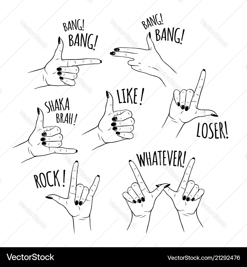 Sign Whatever Hand Vector Images (30)