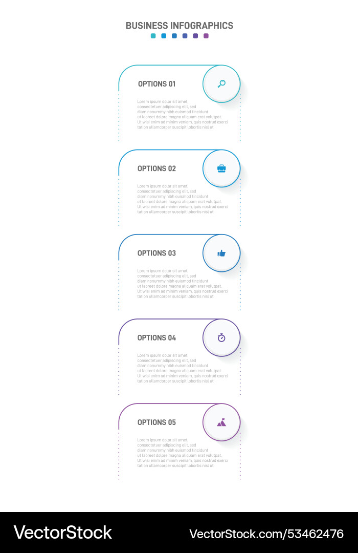Vertical progress bar featuring 5 arrow-shaped Vector Image