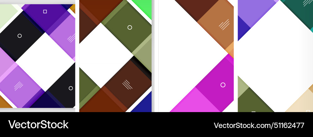A collage of four different colored squares Vector Image