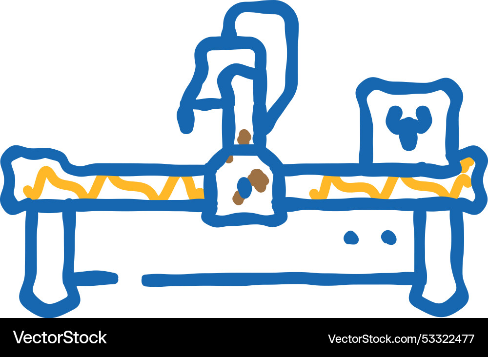 Cnc machine manufacturing engineer icon doodle Vector Image
