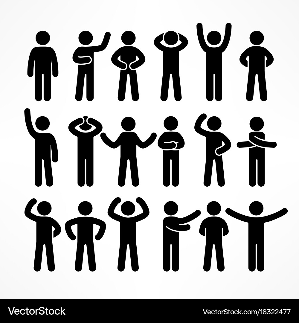 Collection of stick figures Royalty Free Vector Image