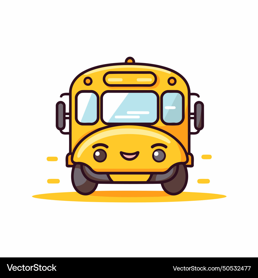 Cute school bus character in a flat style Vector Image
