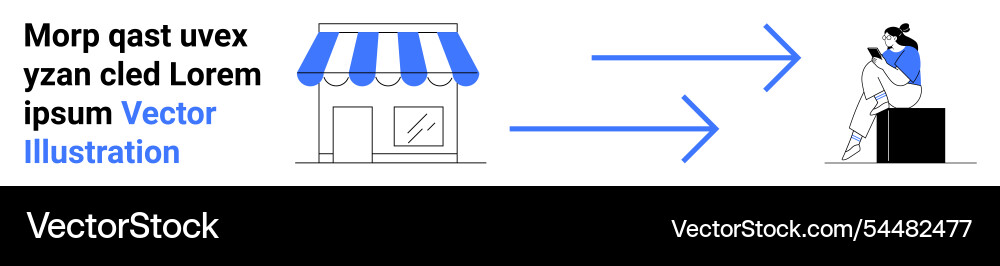 E-commerce transition arrows pointing from small Vector Image