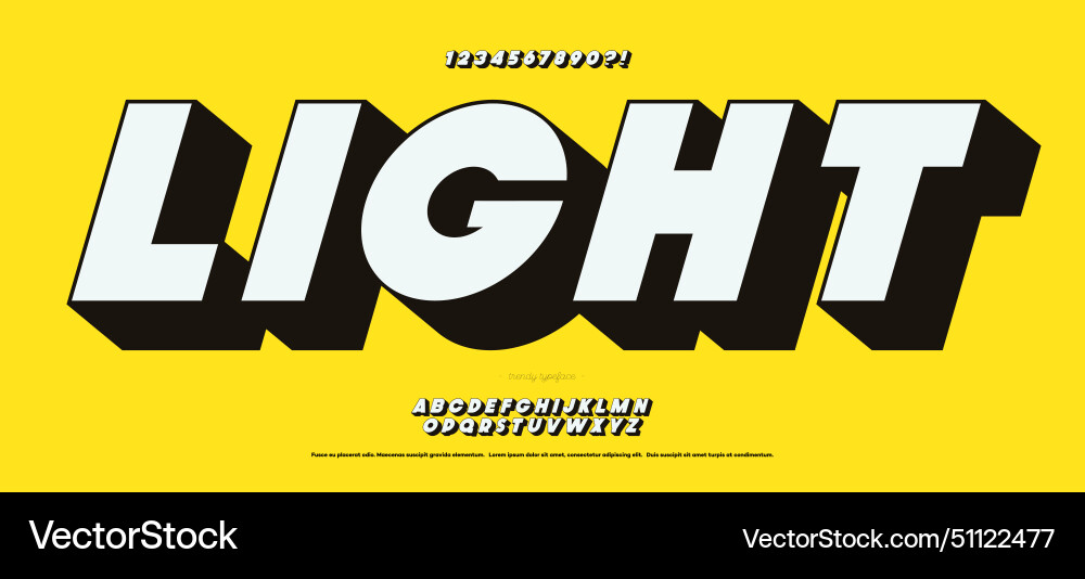 Font light modern typography 3d style Royalty Free Vector