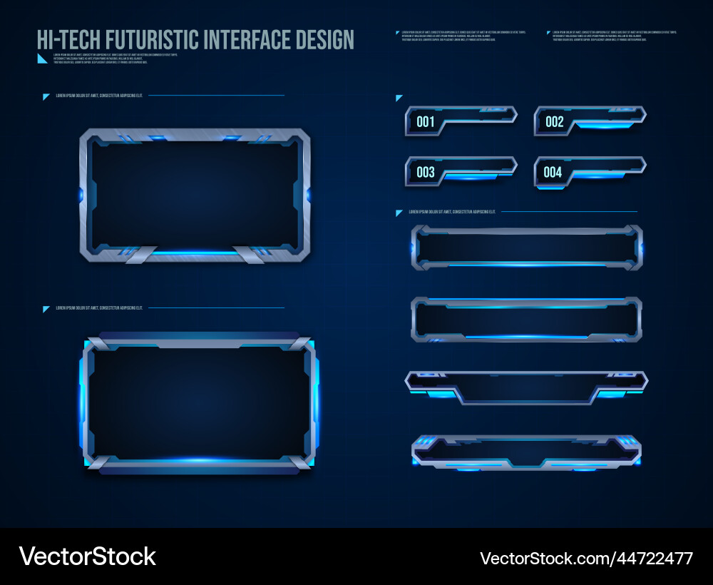 Futuristic frame hud element interface design Vector Image
