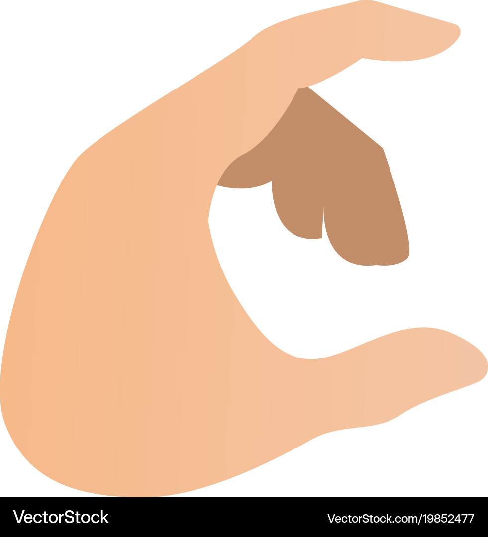 Hand holding something by bending fingers Vector Image