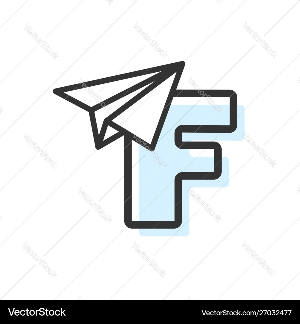 Letter f paper plane logo Royalty Free Vector Image