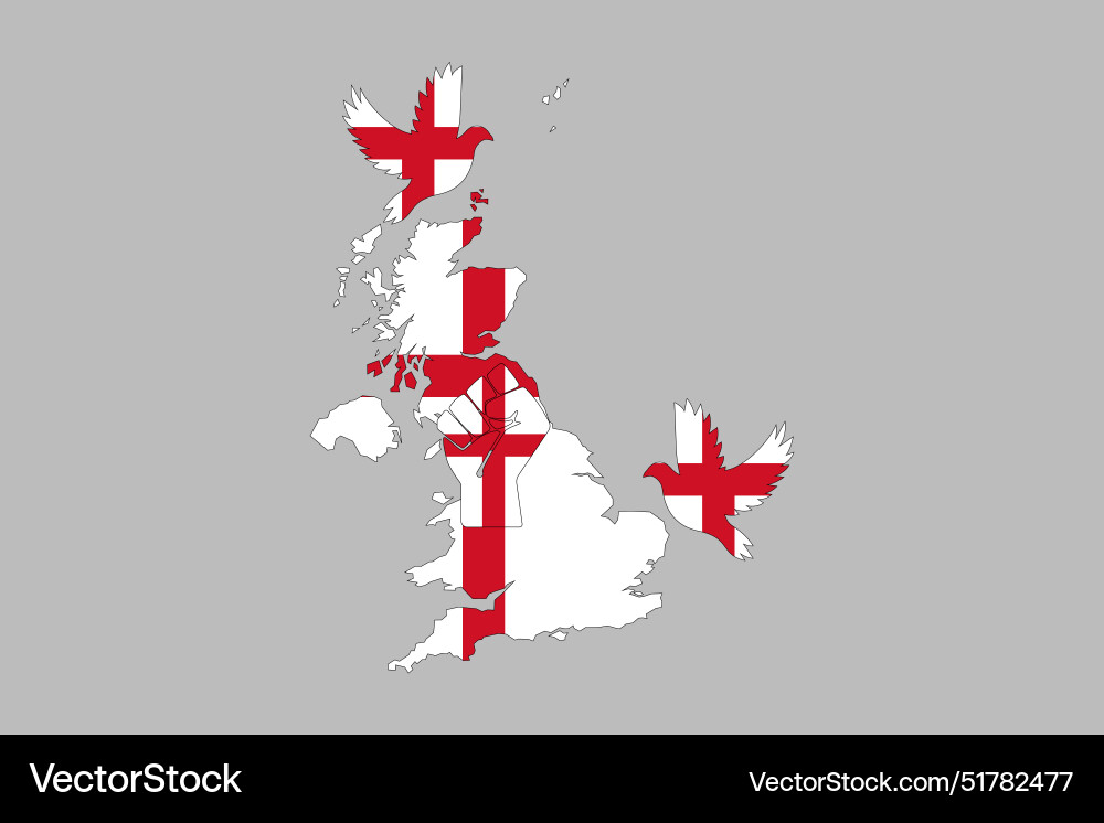 Map of the england Royalty Free Vector Image - VectorStock