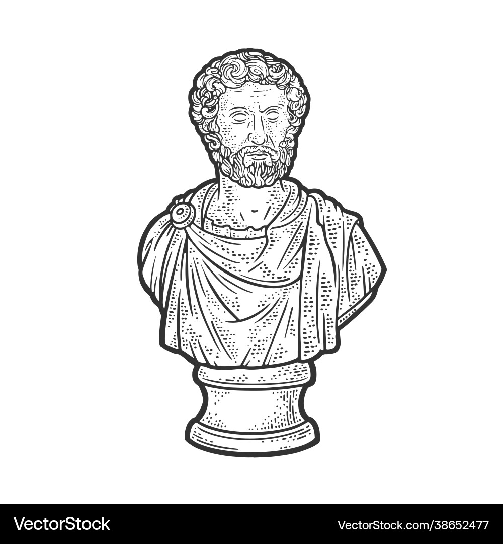 Marcus aurelius sketch Royalty Free Vector Image