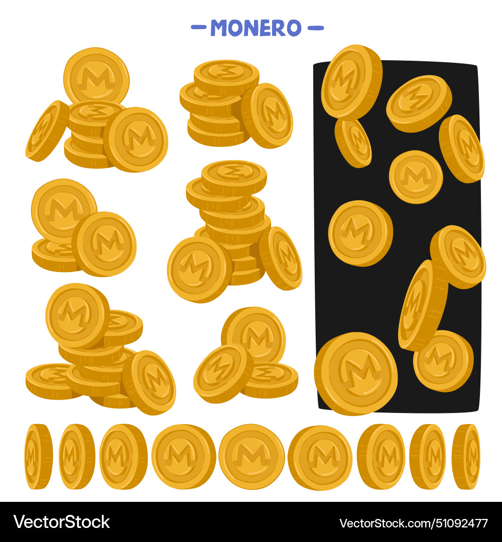 Monero xmr coins privacy-focused digital currency Vector Image